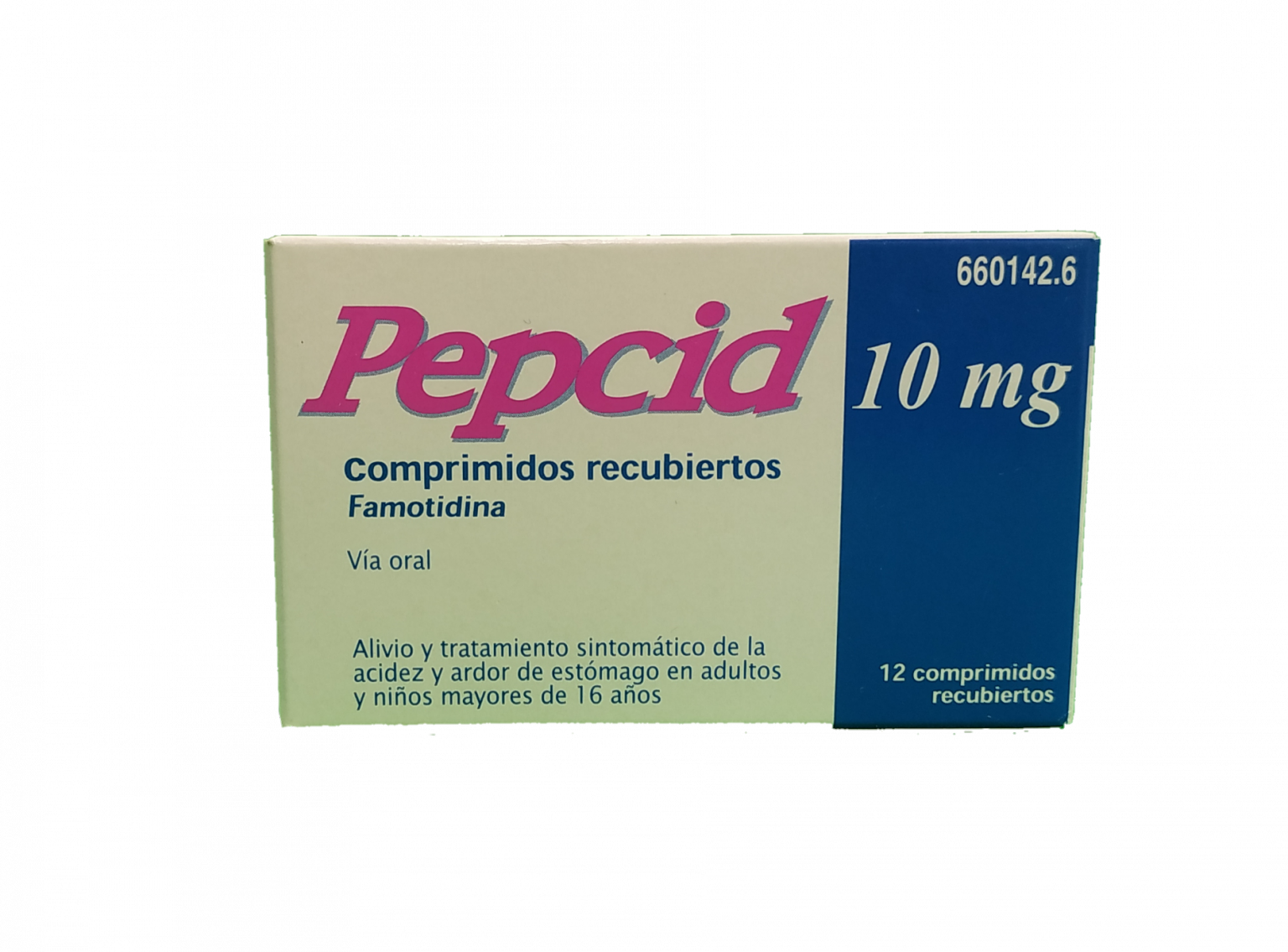 Pepcid 10 mg 12 Comprimidos recubiertos - Mi Farmacia Preferida.